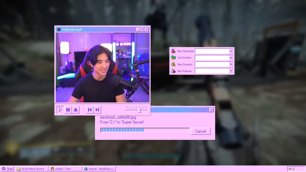 StreamOS - Windows 95 Overlay & Widgets Live Stream Design