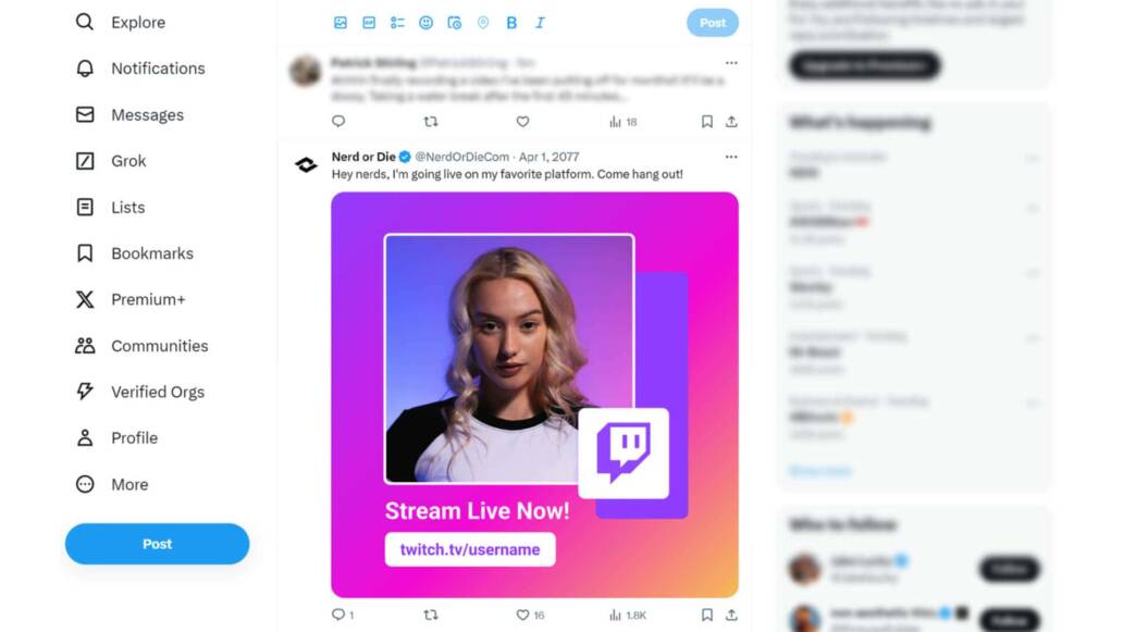 Going Live Social Templates - Nerd or Die