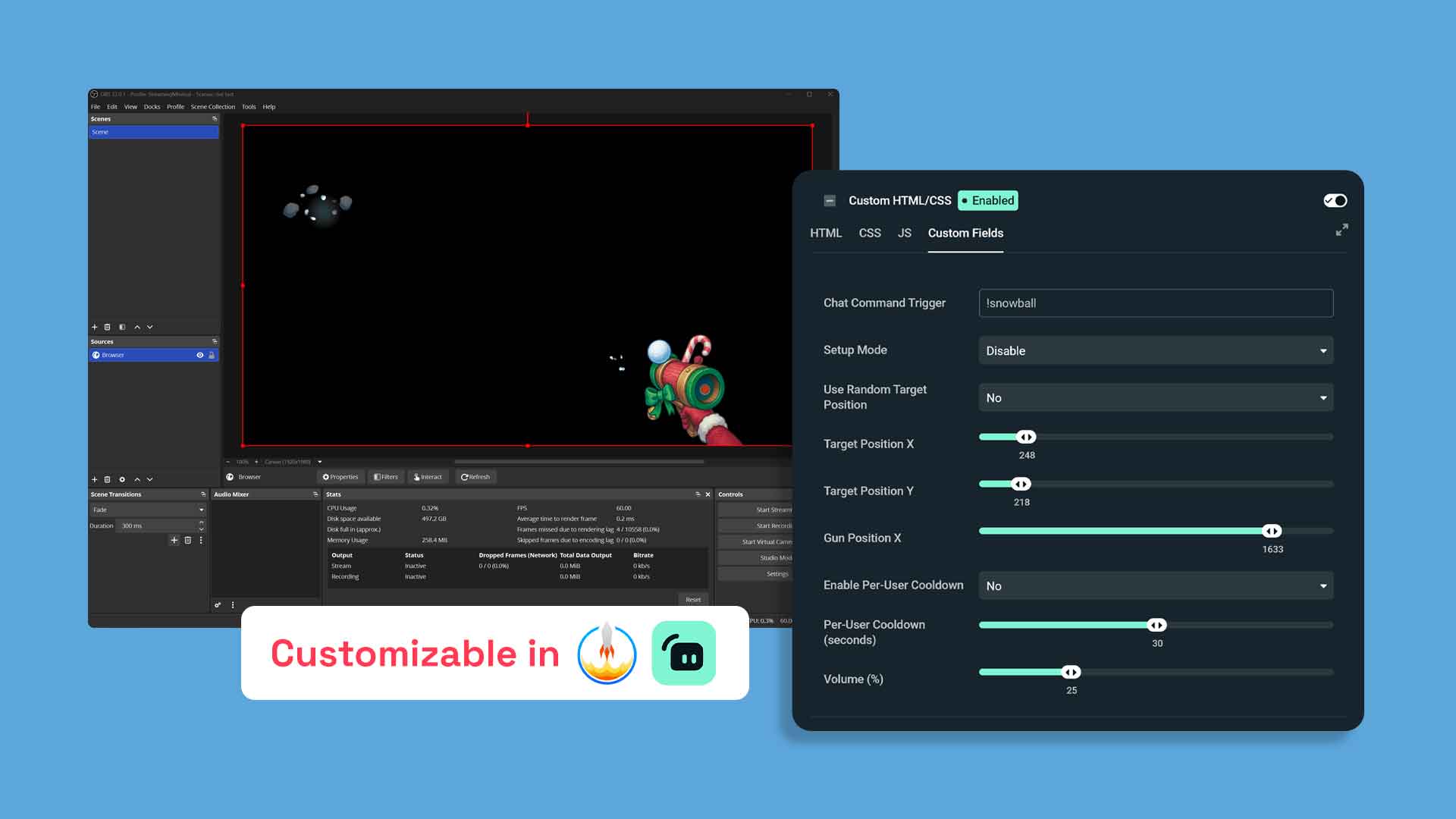 Snow Blaster – Free and Interactive Christmas Stream Widget